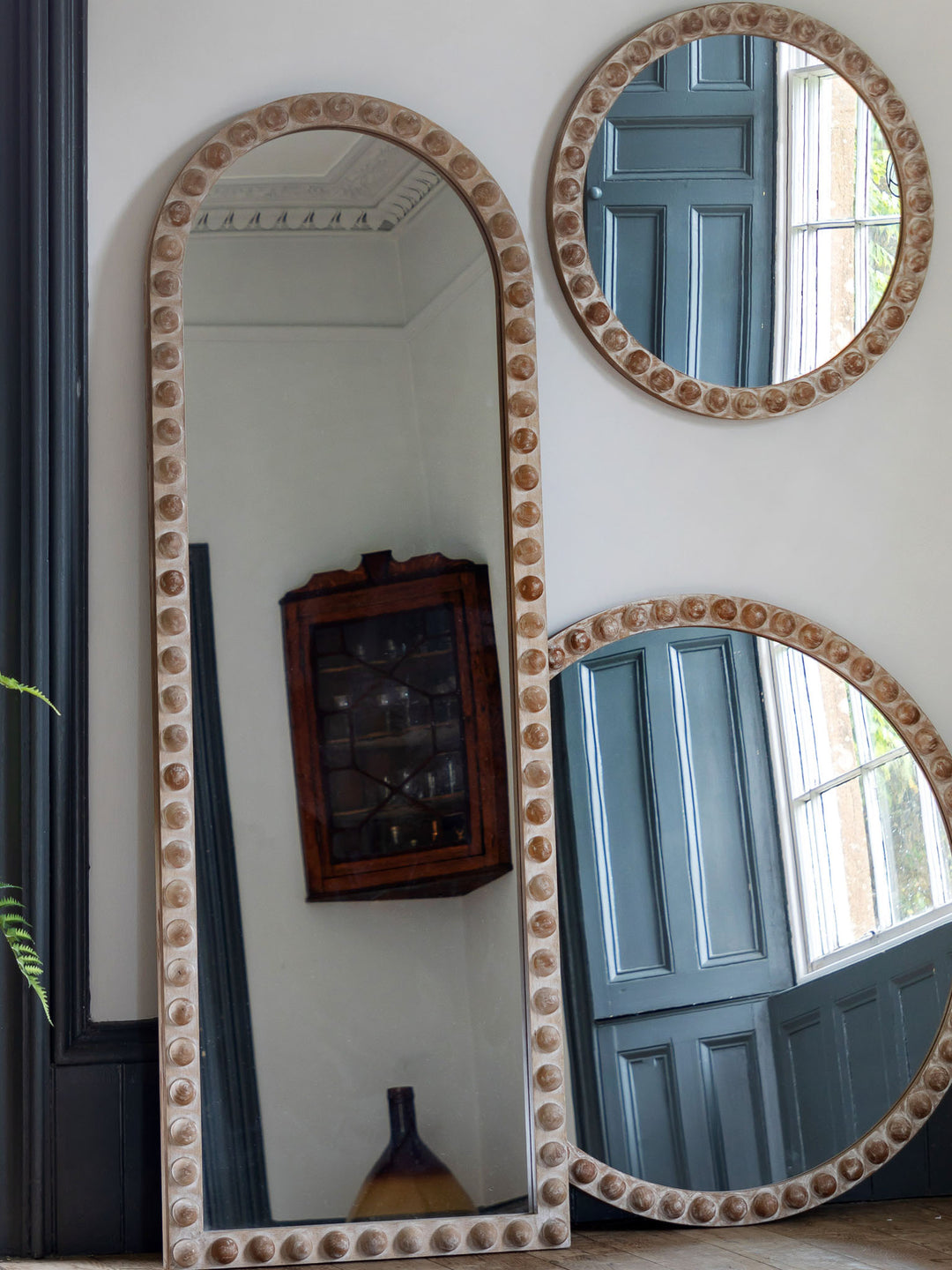 Nora Round Wooden Mirror | Hudson Home