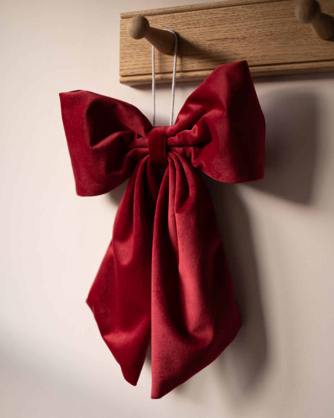 Red Velvet Hanging Bow | Hudson Home