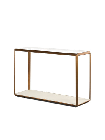 Emily Console Table with Antique Style Brass Surround | Hudson Home
