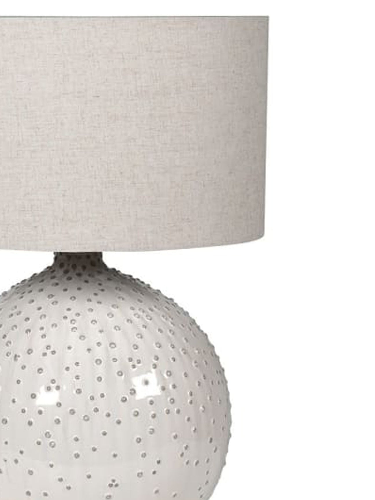 Delia Dotty Cream Ceramic Lamp | Hudson Home
